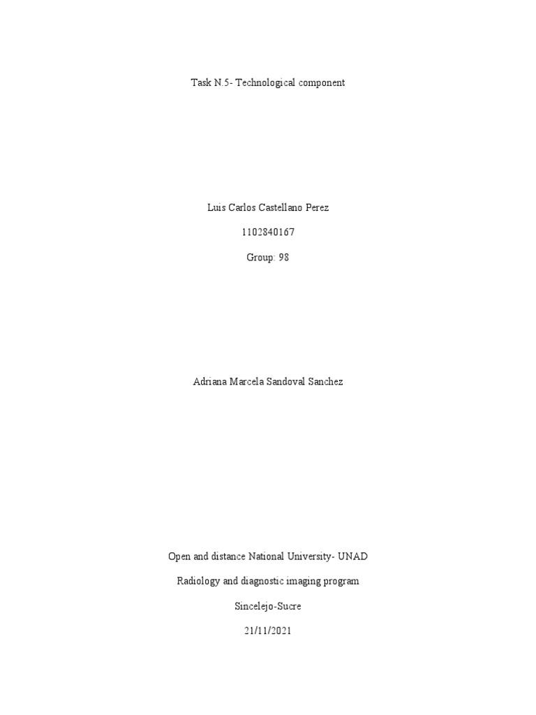 Task N5 - Technologycal Component | PDF