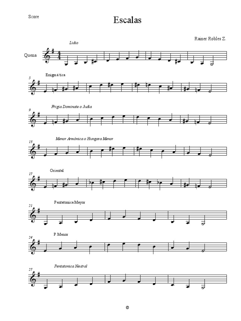 Escalas Indispensables - 1 Octava - Quena | PDF