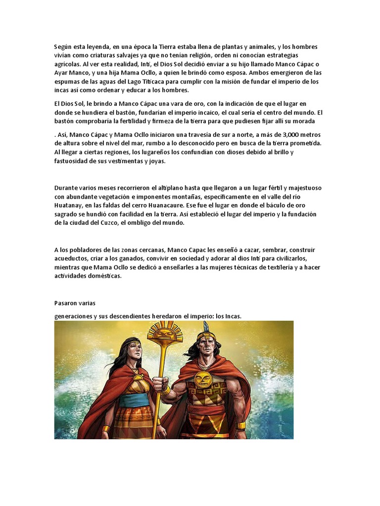 Según Esta Leyenda | PDF | Imperio Inca