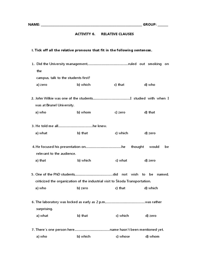 Grammar Act. 6. | PDF