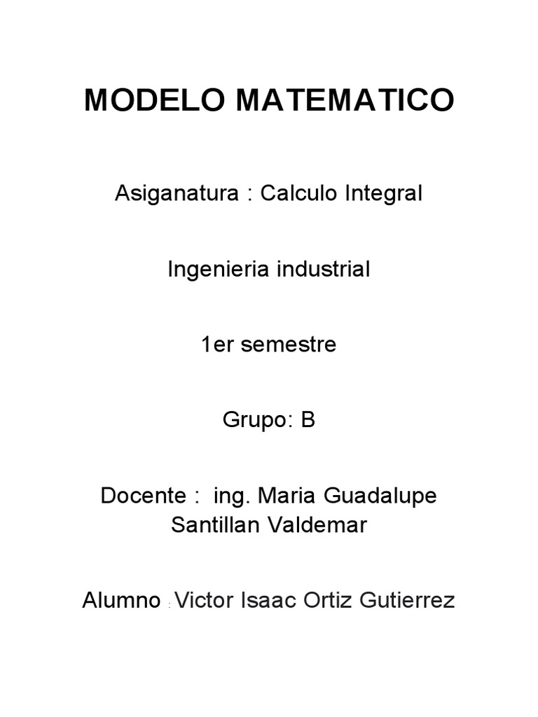 MODELO MATEMATICO Terminado | PDF