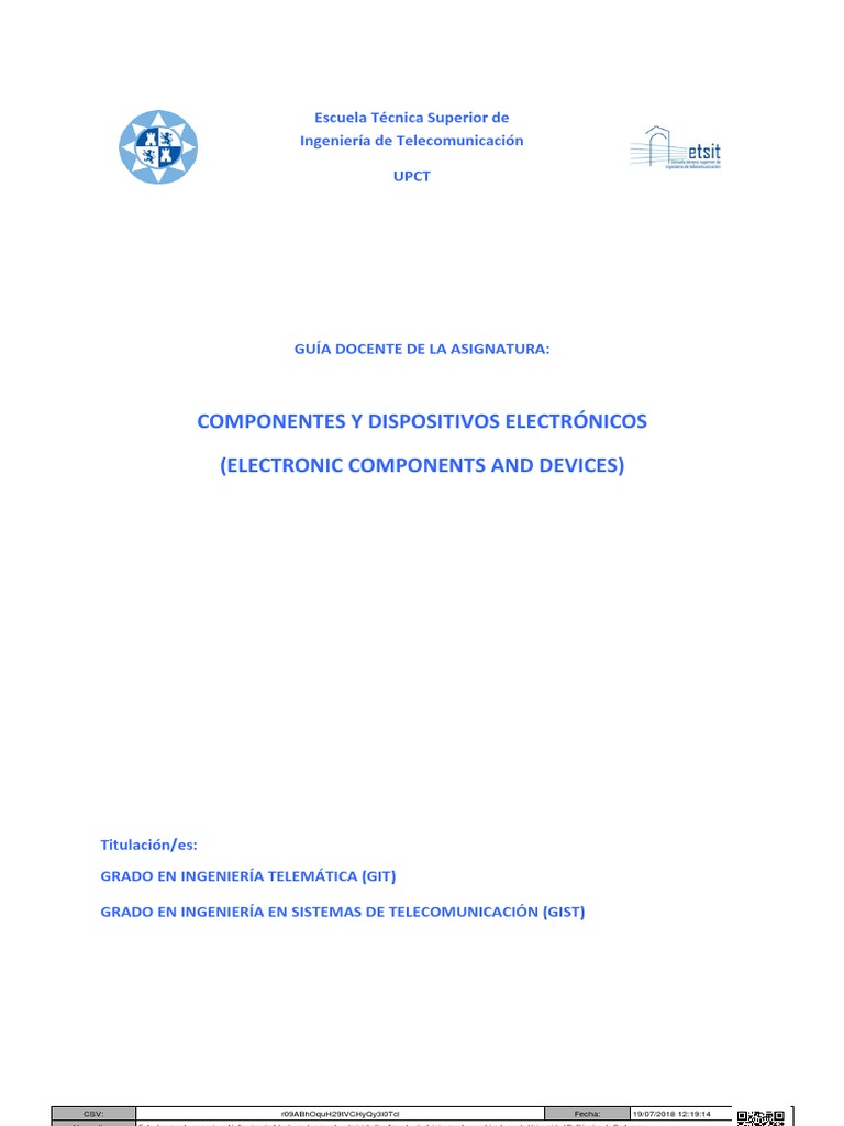 Componentes Y Dispositivos Electrónicos (Electronic Components and ...