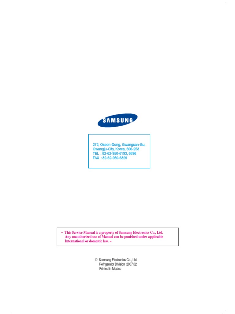 Manual Servicio Samsung | PDF | Refrigerator | Electrical Connector