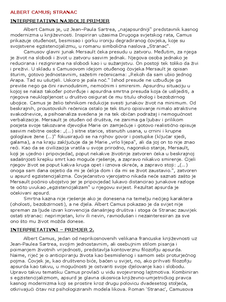 Primjeri Eseja | PDF