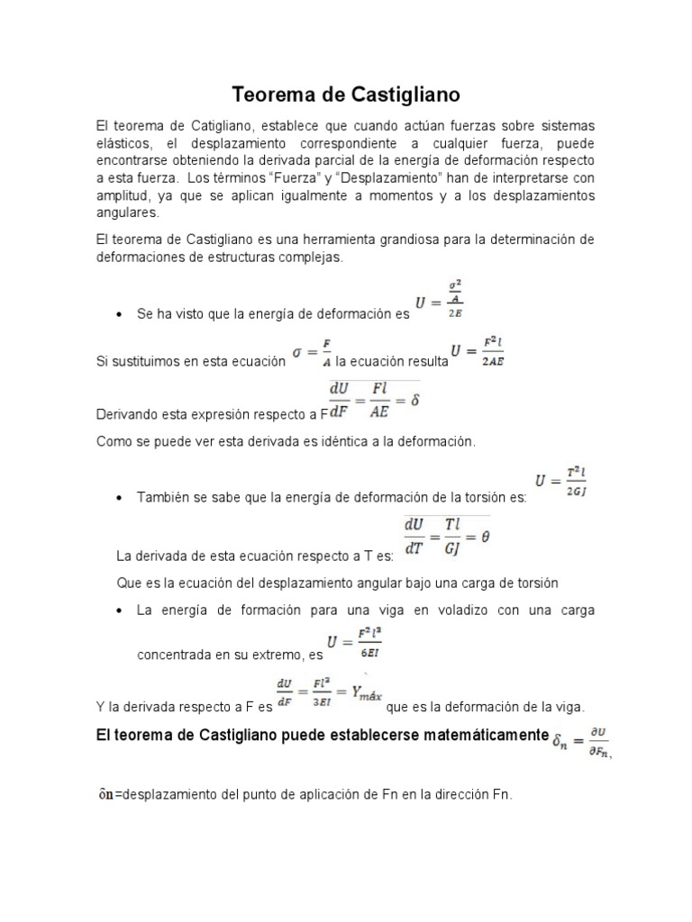 Teorema de Castigliano | PDF