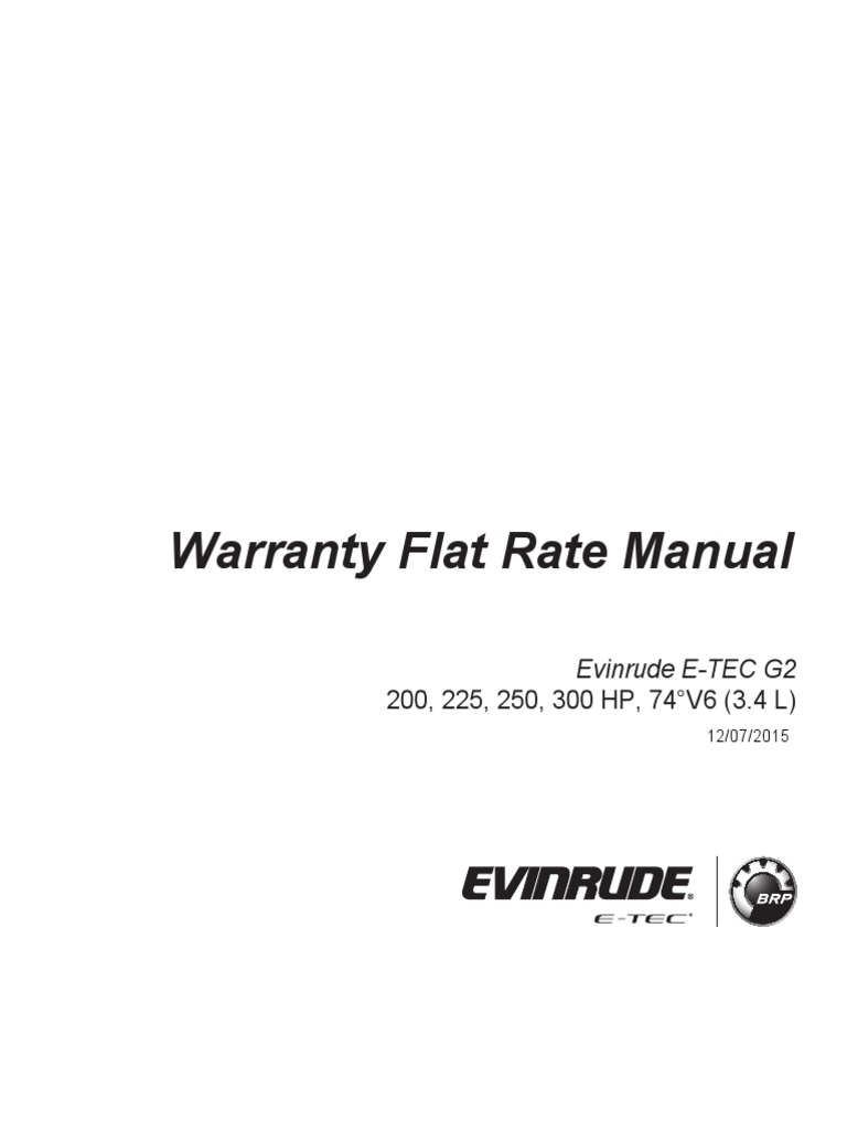 Evinrude E-TEC G2 Flat Rate Guide | PDF | Ignition System | Throttle