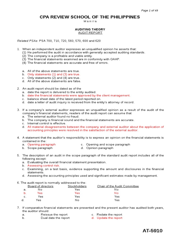 CPAR Compilation | PDF | Auditor's Report | Financial Audit