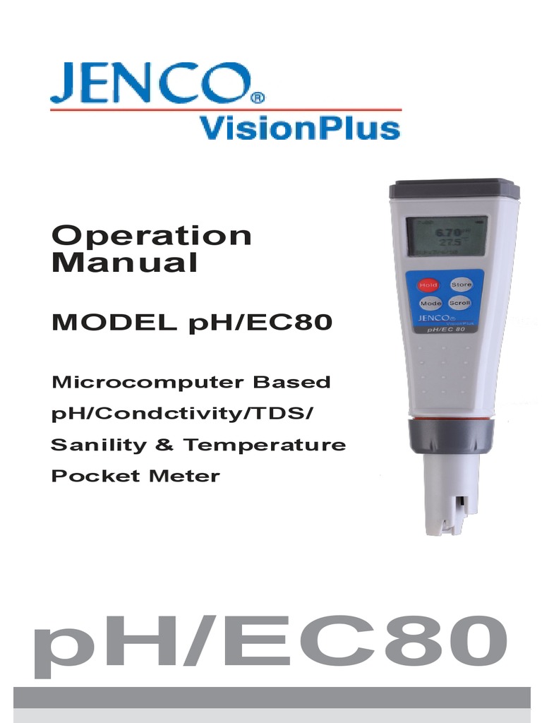 pH-EC80+User's+Manual Jenco Vision Plus | PDF