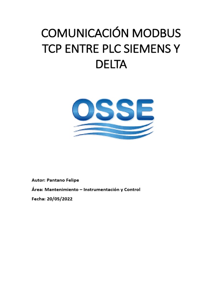 Comunicacion MODBUS TCP Entre PLC Siemens y Delta | PDF