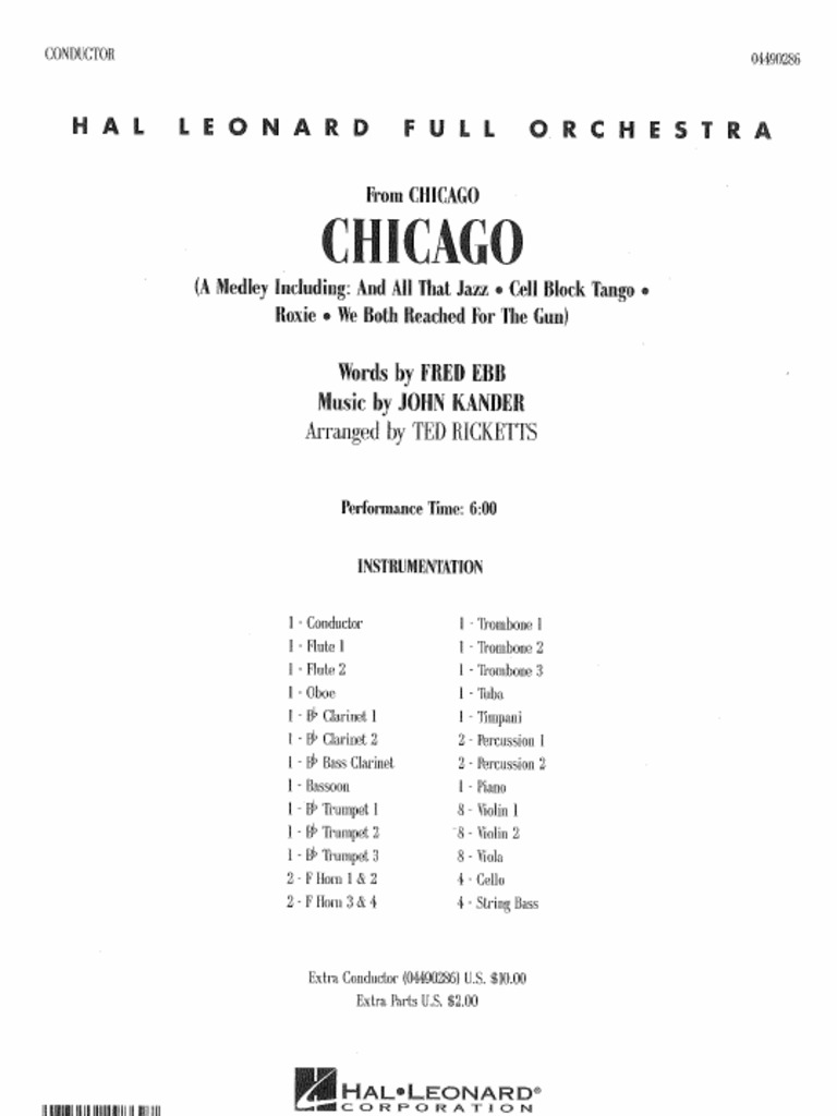 Chicago (Score+Parts) | PDF