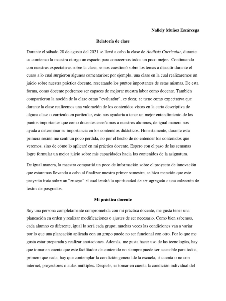 Relatoría de Clase | PDF