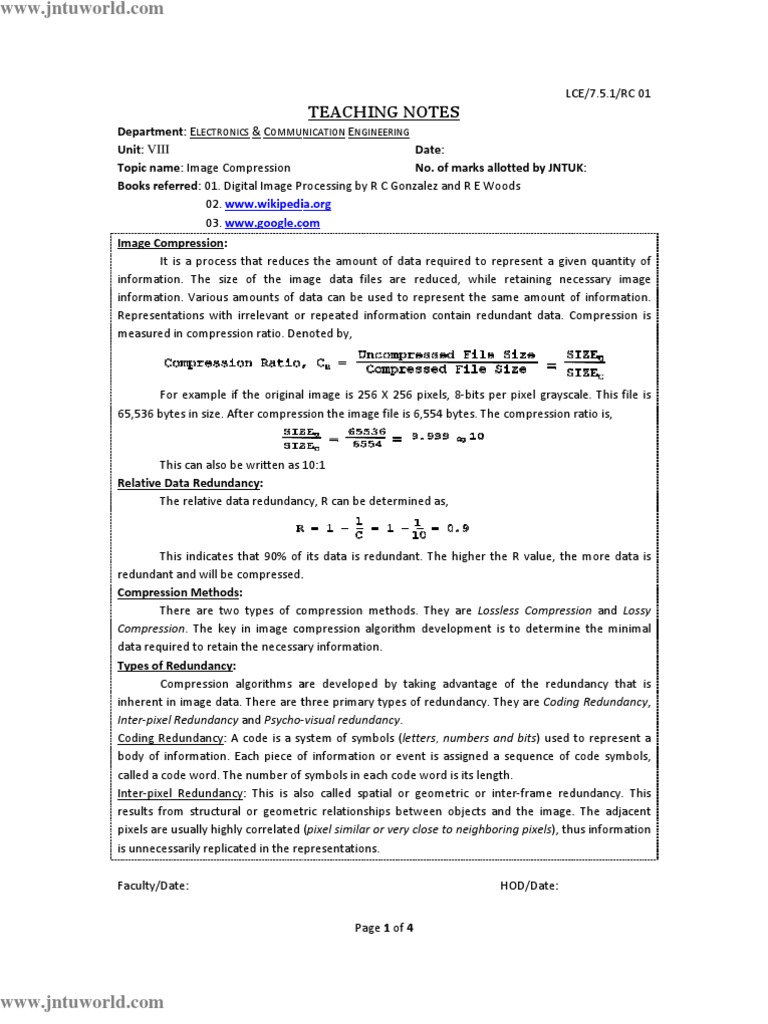 Image Compression & Fidelity Criteria | PDF | Data Compression ...