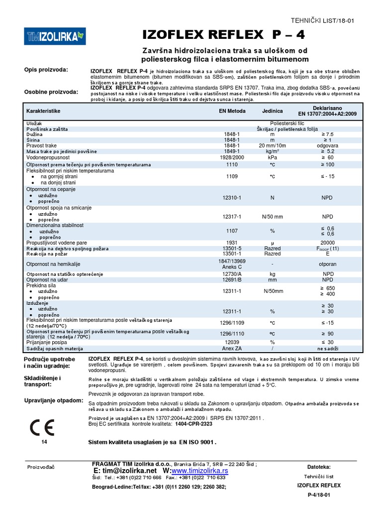 IZOFLEX REFLEX P4 (Tehnički List) | PDF