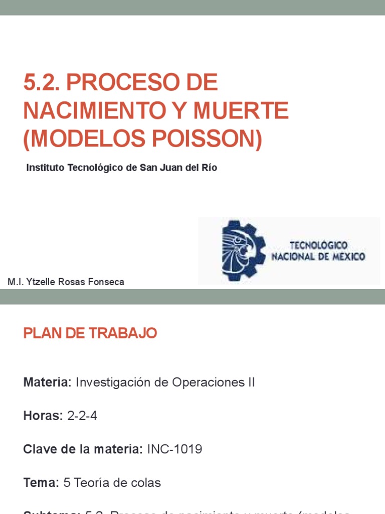 5.2. Proceso de Nacimiento y Muerte (Modelos Poisson) | PDF | Informática