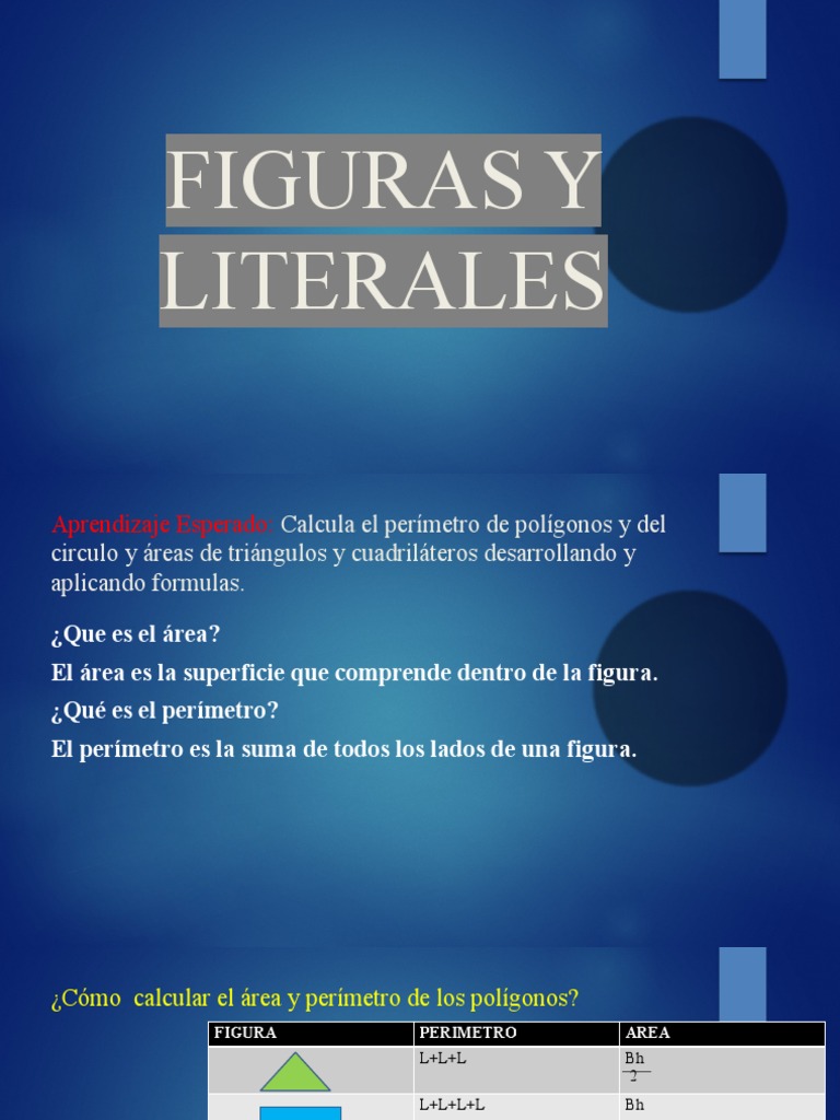 FIGURAS Y LITERALES (Matemáticas) | PDF