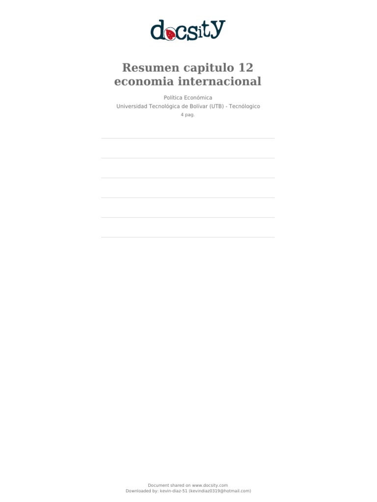 Docsity Resumen Capitulo 12 Economia Internacional | PDF | Proteccionismo | Subvención