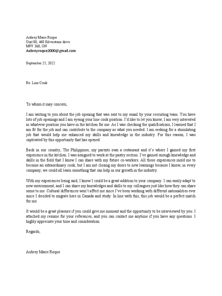 Abby Cover Letter | PDF