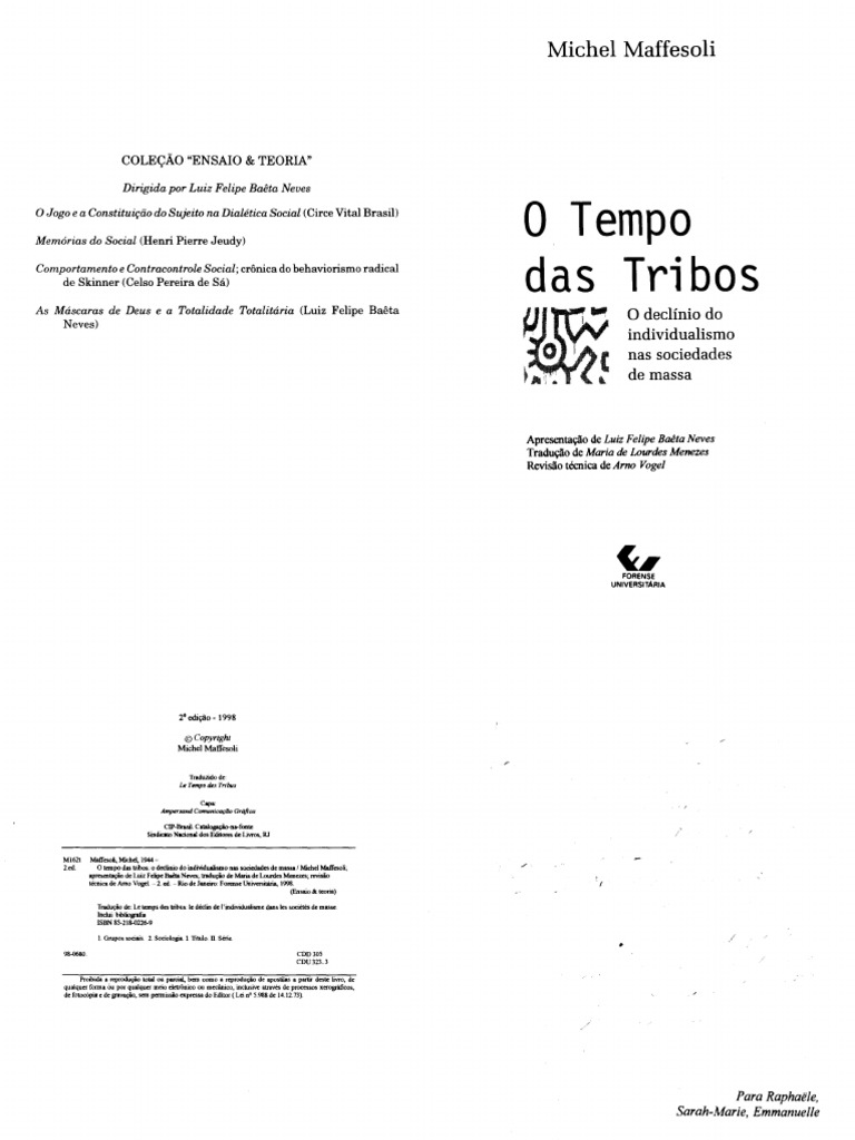 MAFFESOLI Michel O Tempo Das Tribos | PDF
