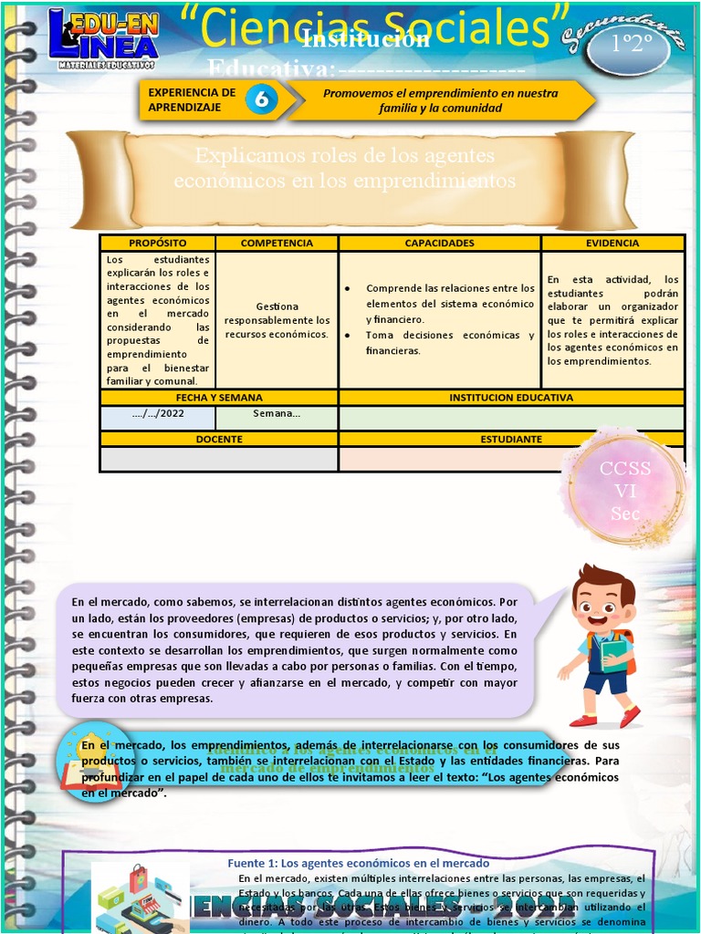 C-1º2º Ficha de Actividad Semana 3 - Ccss (Eda 6) | PDF