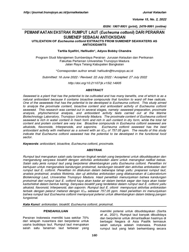 Pemanfaatan Ekstrak Rumput Laut Eucheuma Cottonii | PDF