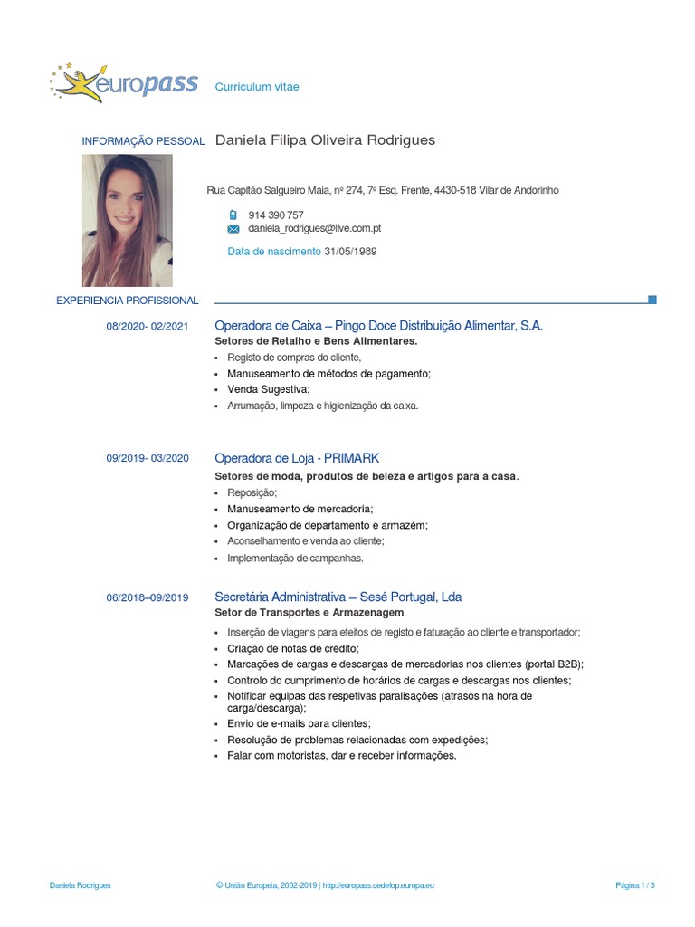 CV Daniela Rodrigues 2021 | PDF
