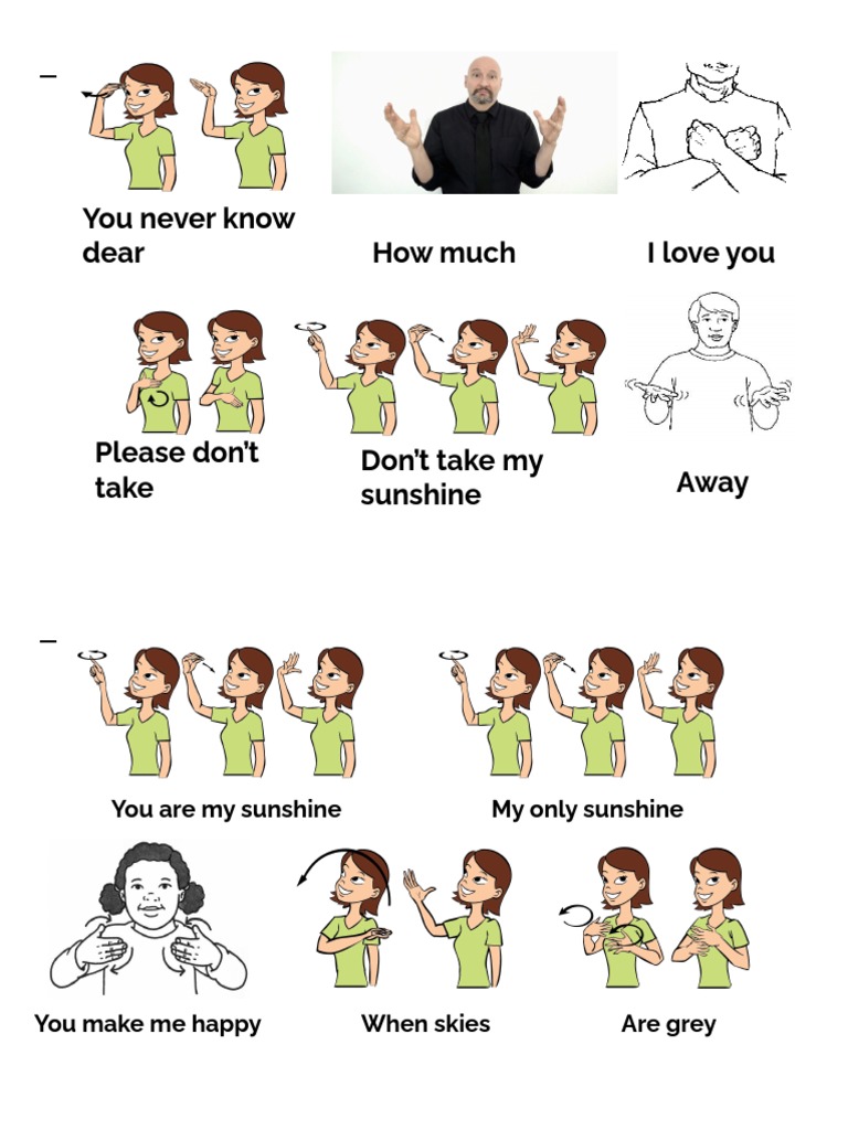 You Are My Sunshine Asl Sheet | PDF