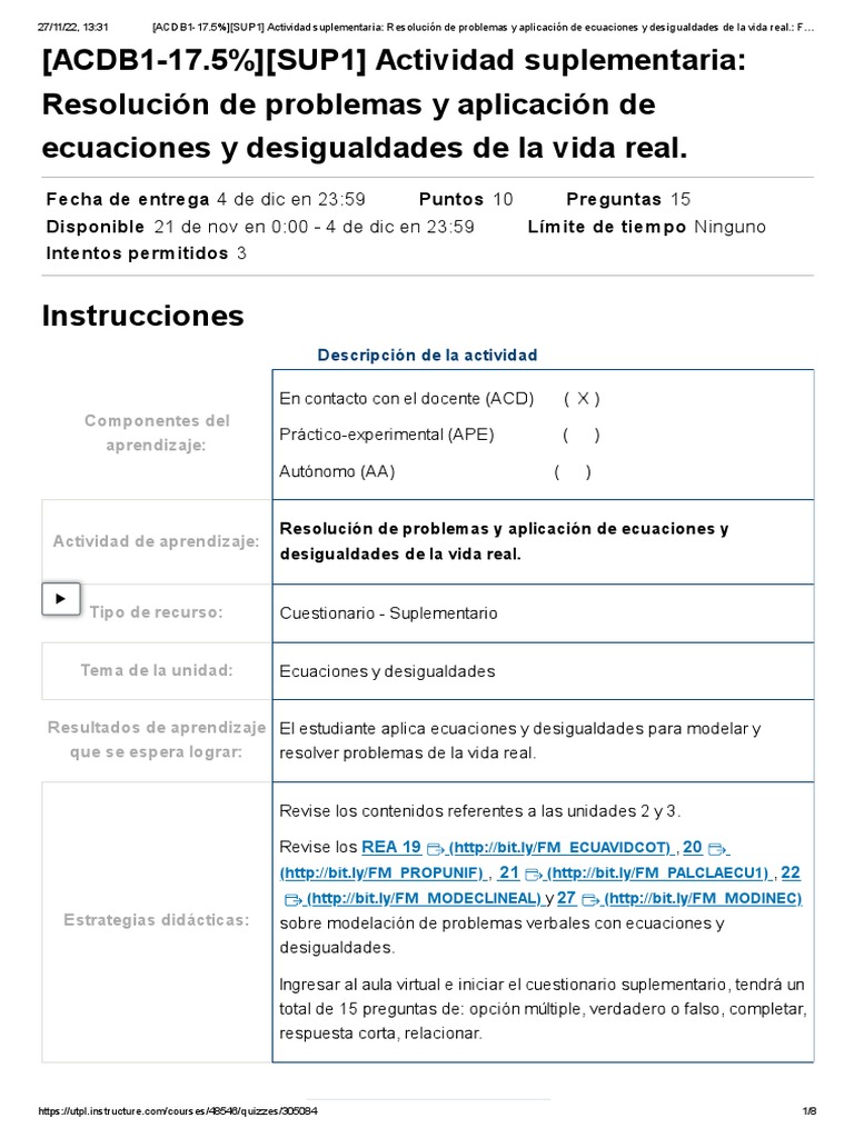 (Acdb1-17.5%) (Sup1) Actividad Suplementaria - Fundamentos Matematicos 10-10 | PDF
