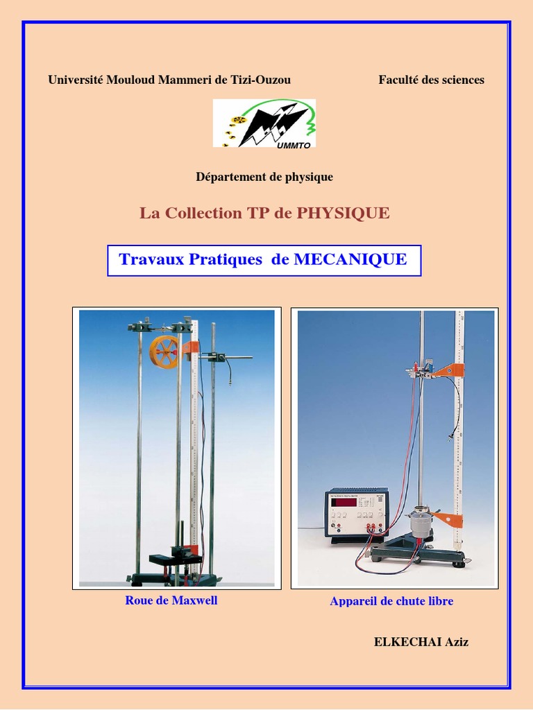 Polycopie de TP de Mecanique ST SM | PDF | Pendule (physique) | Accélération