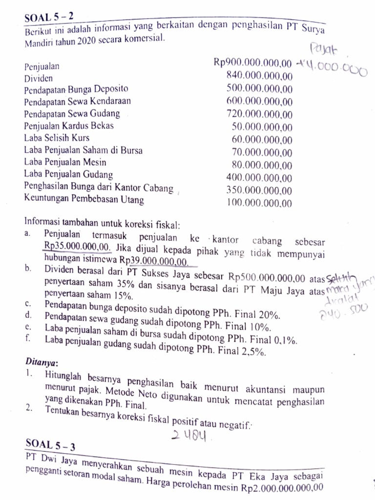 Soal Perpajakan | PDF | Bisnis | Pengelolaan Keuangan & Uang