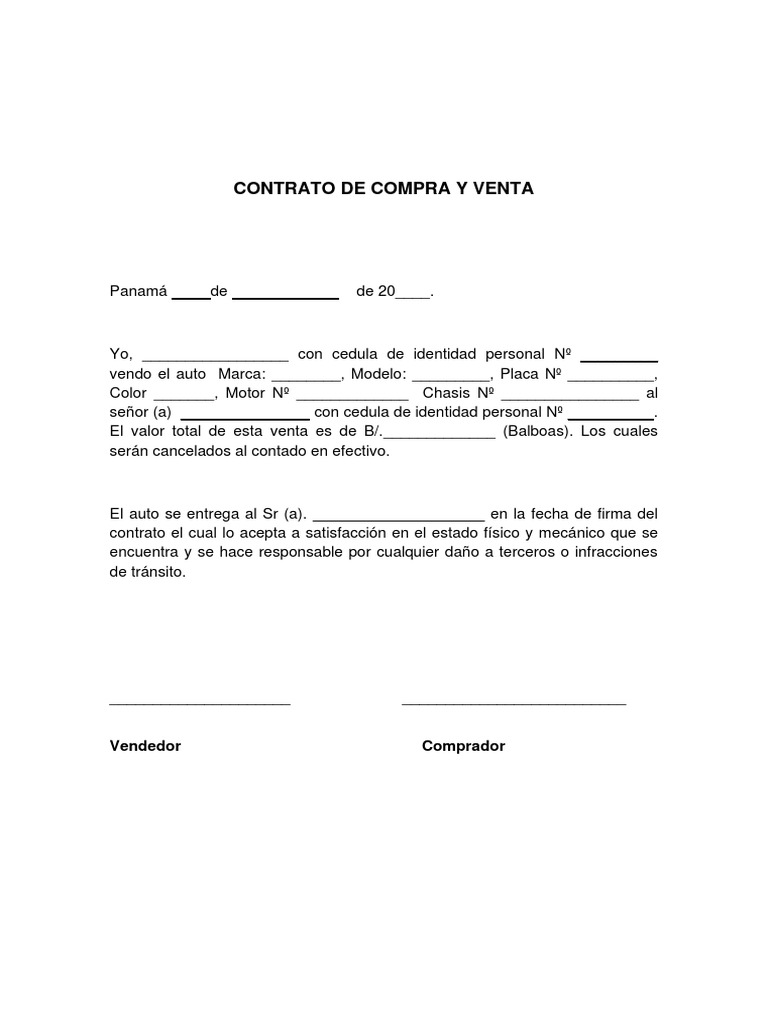 Contrato de Compra y Venta (Modelo) | PDF | Derecho