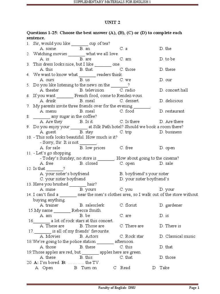 Unit 2. Reading, Writing, Speaking | PDF