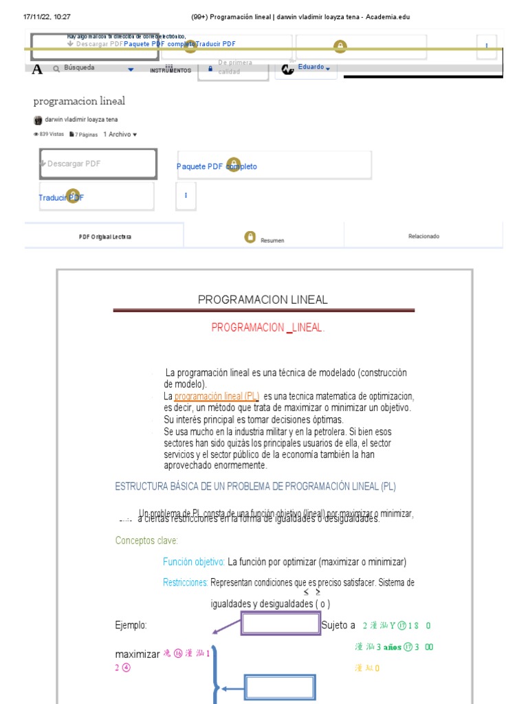 (99+) Programación Lineal - Darwin Vladimir Loayza Tena - Academia ...