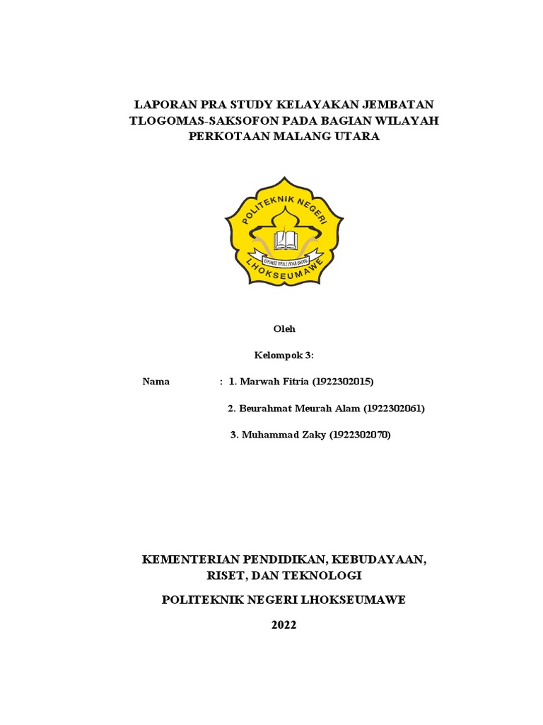 Laporan Pra Study Kelayakan | PDF | Teknologi & Rekayasa