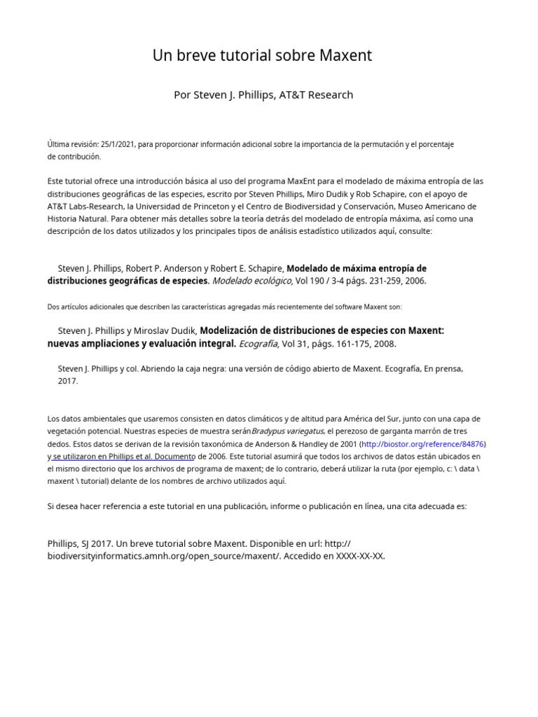 Maxent Tutorial 2021.en - Es | PDF | Archivo de computadora | Clima
