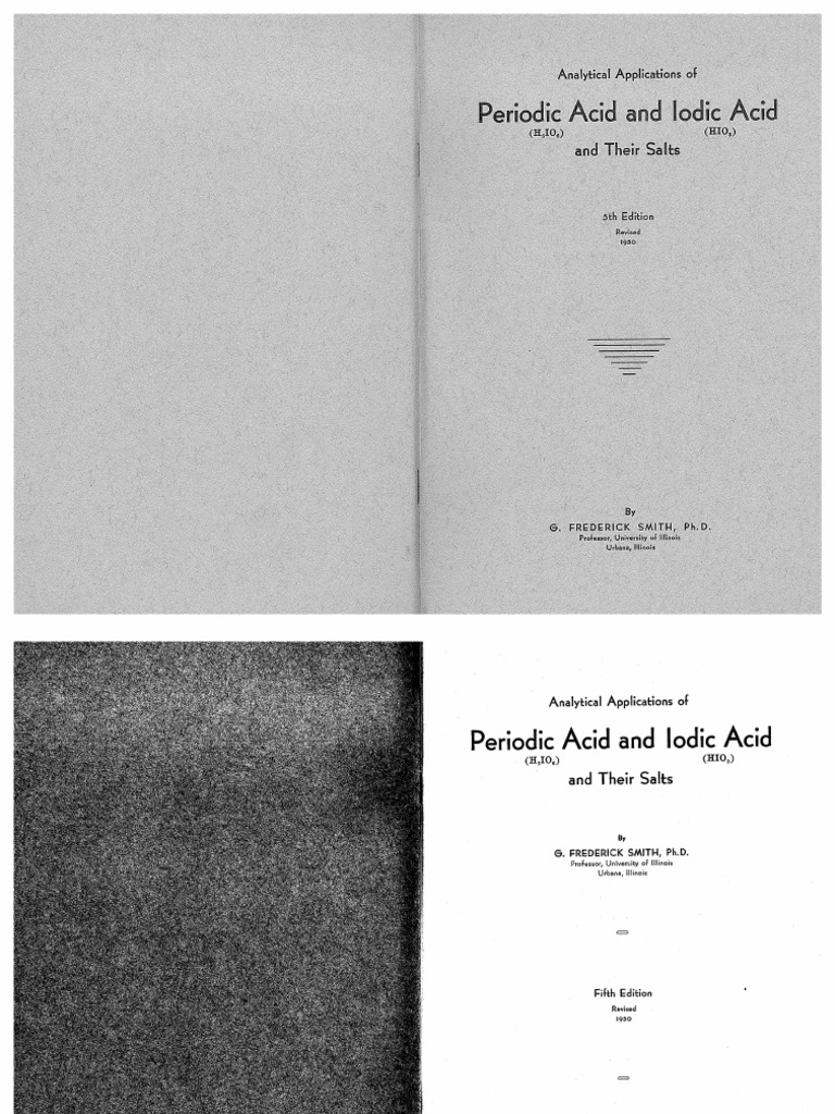 Periodic Acid and Iodic Acid - G. F. Smith - Application - Testing | PDF