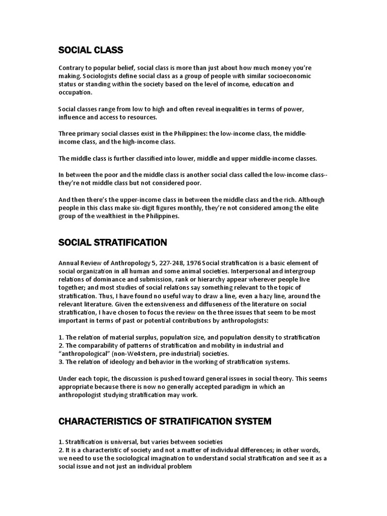 Social Class | PDF | Social Stratification | Society