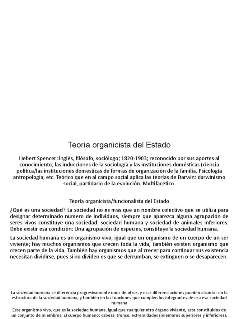 Teoría Organicista | PDF | Sociedad | Estado (política)