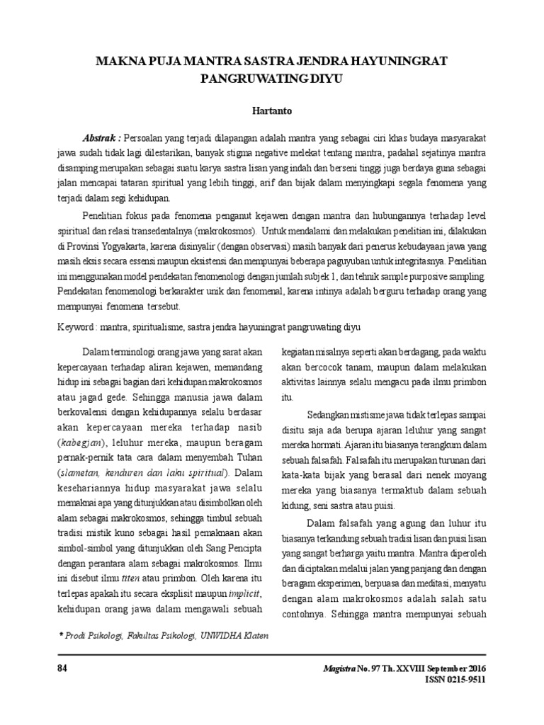 Adoc - Pub - Makna Puja Mantra Sastra Jendra Hayuningrat Pangru | PDF