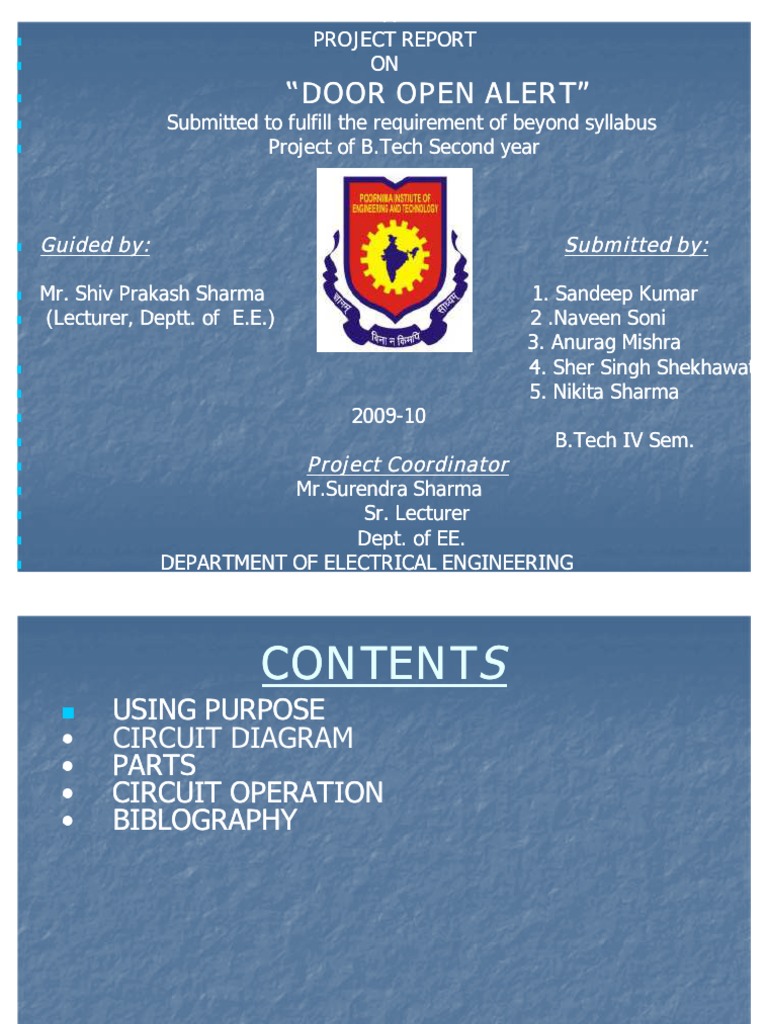 Presentation On Open Door Alert System | PDF