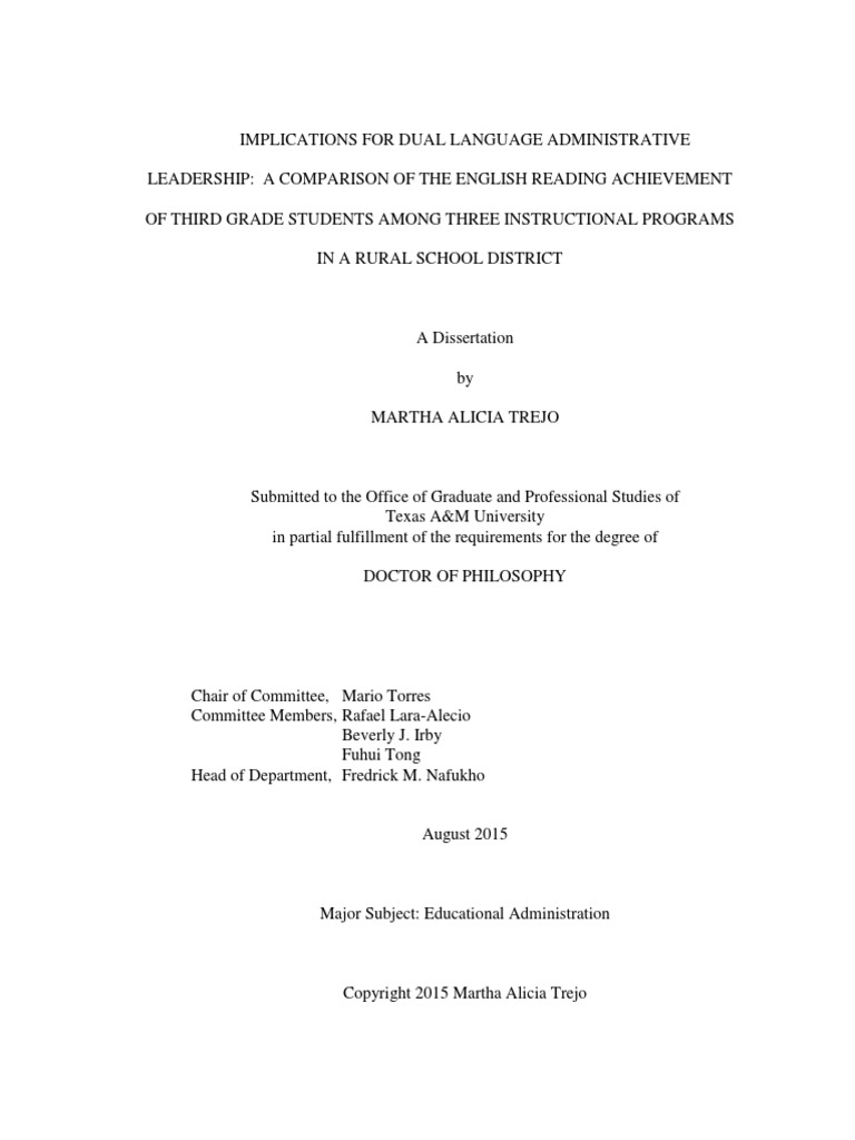 TREJO-DISSERTATION-2015 (Cummins) | PDF | English As A Second Or ...