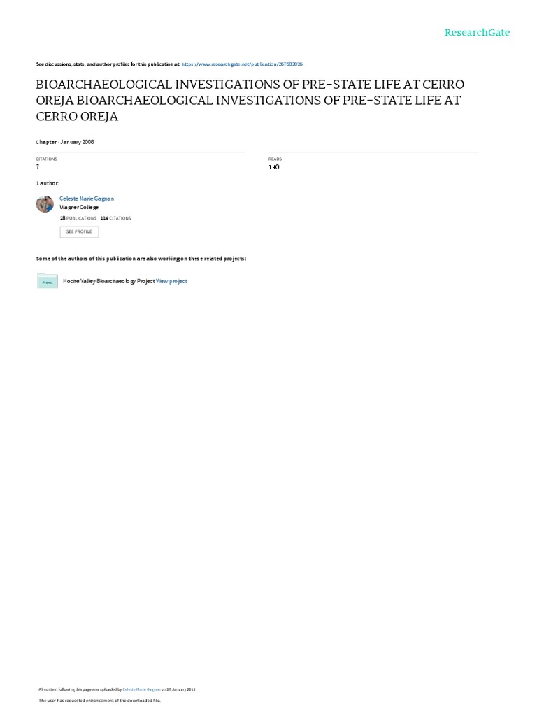 Bioarchaeological Investigations of Pre-State Life | PDF ...