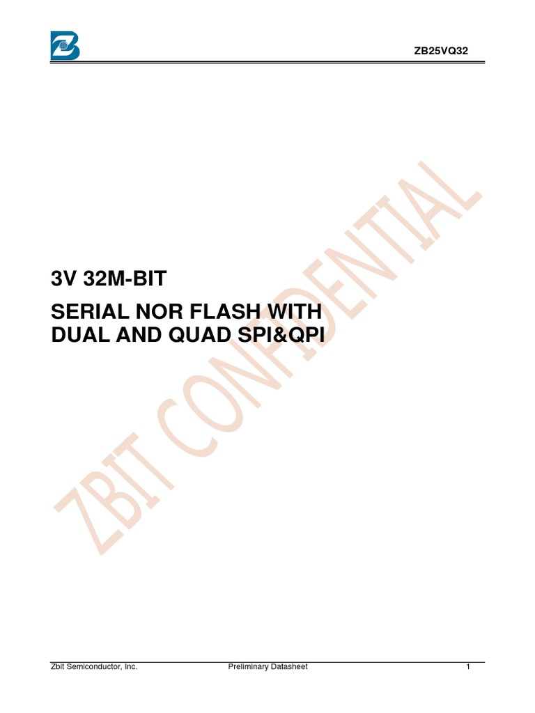 Zbit Semi ZB25VQ32BTIG - C495743 | PDF | Flash Memory | Input/Output