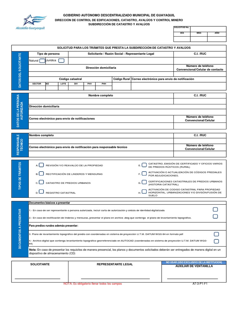 2021-Formulario Tramites Catastro - V3 | PDF