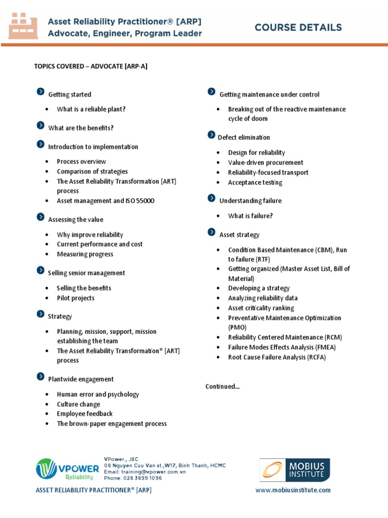 Mobius - ARP-A Training Course | PDF | Reliability Engineering | Business