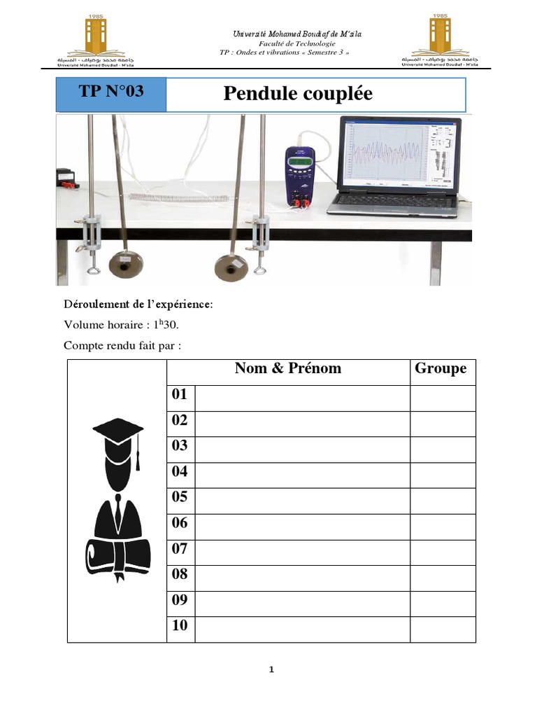 TP 03 - Pendule Couplee | PDF