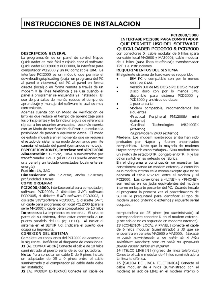 Napco Alert 3000 | PDF