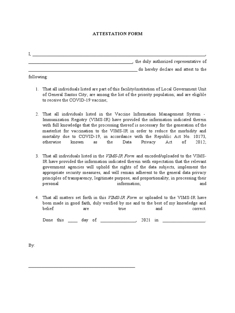 Attestation Form Template | PDF | Social Science