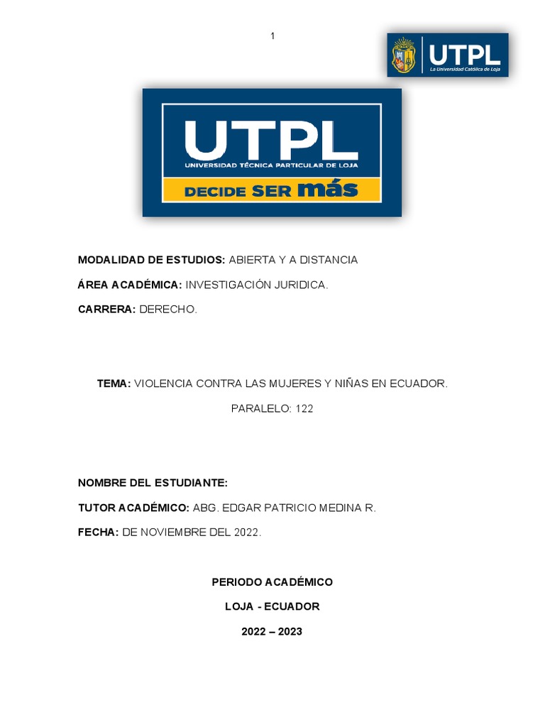 Portada Utpl | Descargar gratis PDF | La violencia contra las mujeres ...