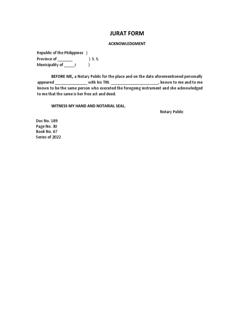 Jurat Form | PDF