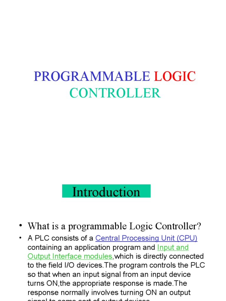 Basics of Programmable Logic Controller | PDF | Computers